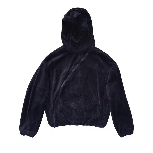 POST ARCHIVE FACTION Knitted Hoodie With Asymmetrical Zip Detail