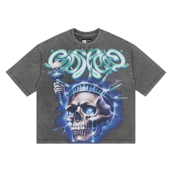 GODSPEED Liberty Tears Graphic T-shirt - Grey