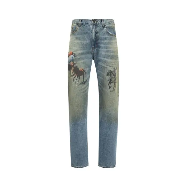ONE OF THESE DAYS All Over Print Straight Leg Jeans