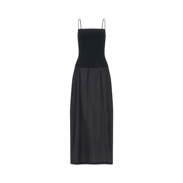 AMOMENTO Nylon Jersey Maxi Dress - Grey