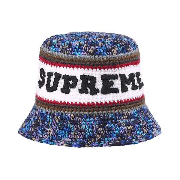 Supreme Knit Logo Bucket Hat - Blue