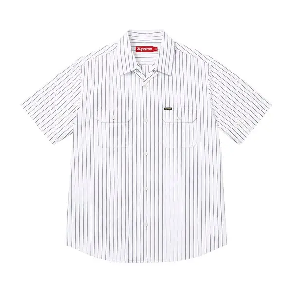 Supreme Ghostface Stripe Short-sleeve Shirt - White