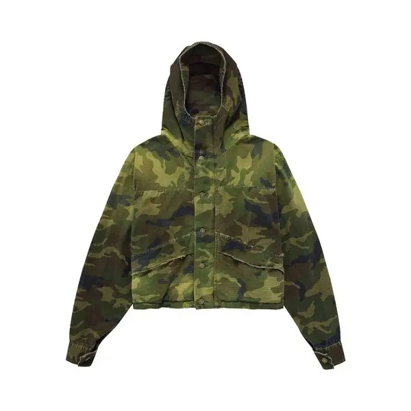 424 Cropped Camouflage Hooded Parka
