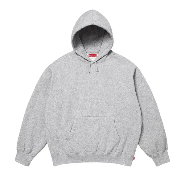 Supreme Satin Appliqué Hooded Sweatshirt - Grey