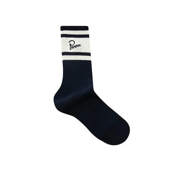 PARRA Signature Striped Crew Socks - Blue