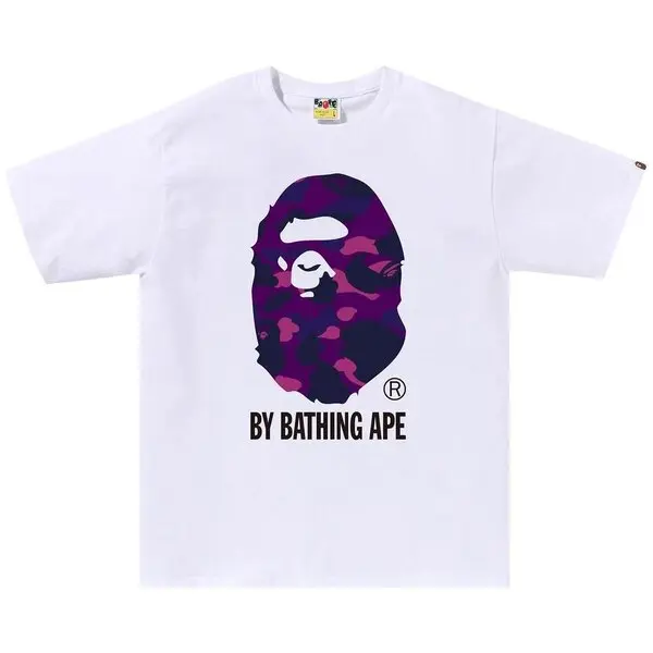 A BATHING APE Color Camo Bathing Ape Tee - White