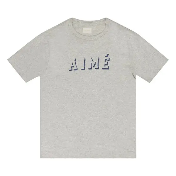 Aimé Leon Dore Short-sleeve Shadow Logo Tee 'oatmeal Melange - Grey