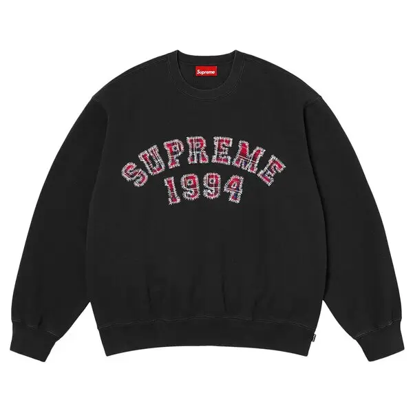 Supreme Plaid Arc Crewneck Sweatshirt - Black