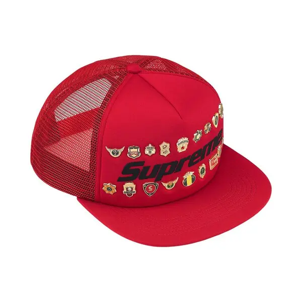 Supreme Pins Mesh Back 5-panel Hat - Red