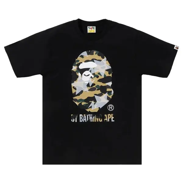 A BATHING APE Over Print 1st Camo T-shirt - Black