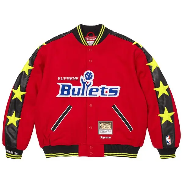 Supreme X Mitchell & Ness Teams Varsity Jacket - Red