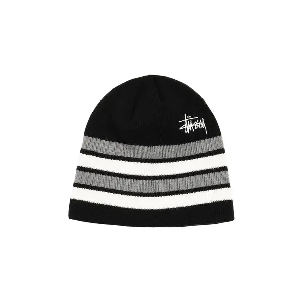StÜssy Basic Striped Skullcap - Black