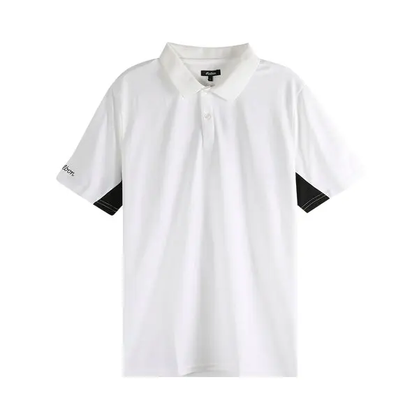 MALBON Evergreen Paneled Performance Pique Shirt /black - White
