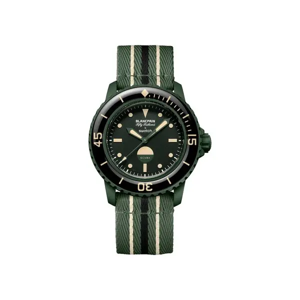 SWATCH X Blancpain Fifty Fathoms Scuba "green Abyss - Black