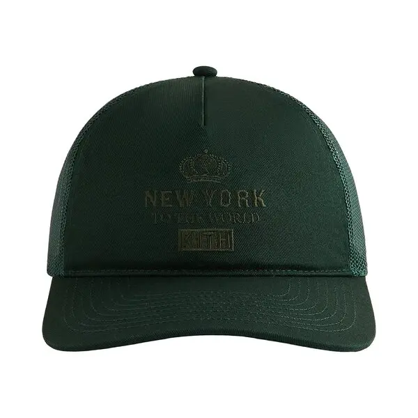 Kith New York To The World Relaxed Twill Nolan Trucker Hat - Green