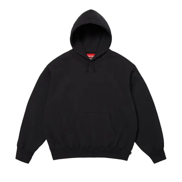 Supreme Satin Appliqué Hooded Sweatshirt - Black