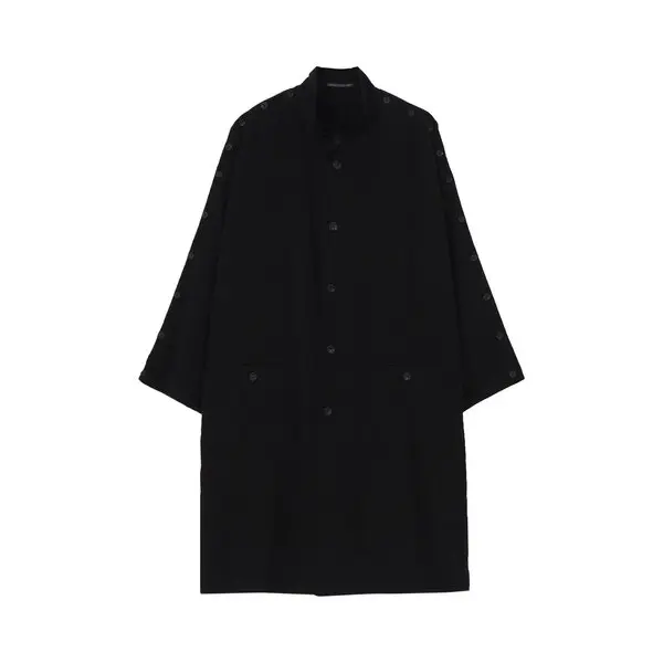 YOHJI YAMAMOTO POUR HOMME Button Stand Long-sleeve Jacket - Black