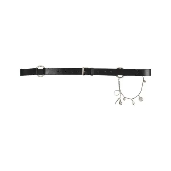 ANN DEMEULEMEESTER Charms Leather Belt - Black