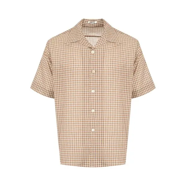 Auralee Airy Light Cotton Check Shirt