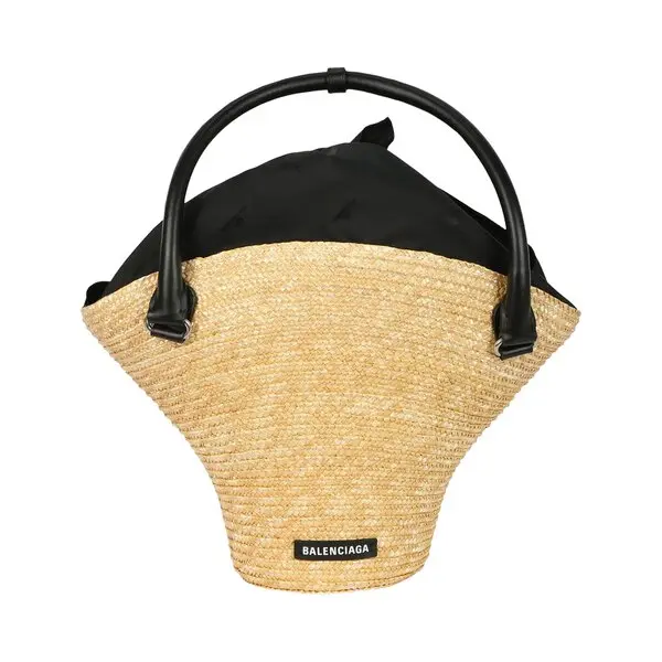 Balenciaga Woven Beach Tote - Cream