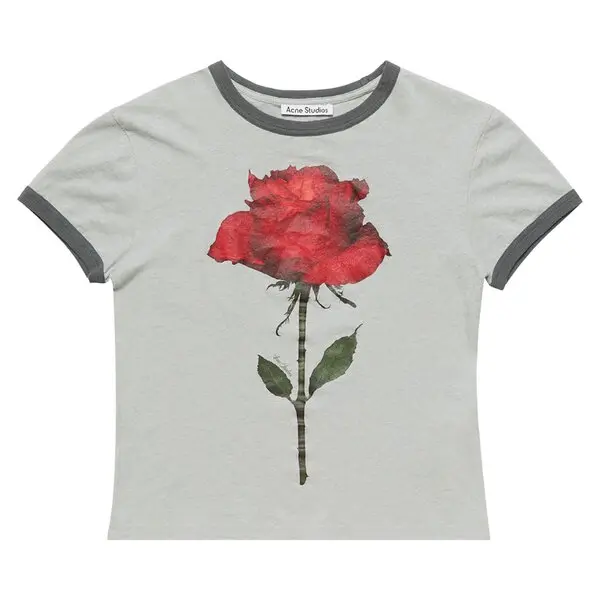 Acne Studios Graphic Rose T-shirt - Grey