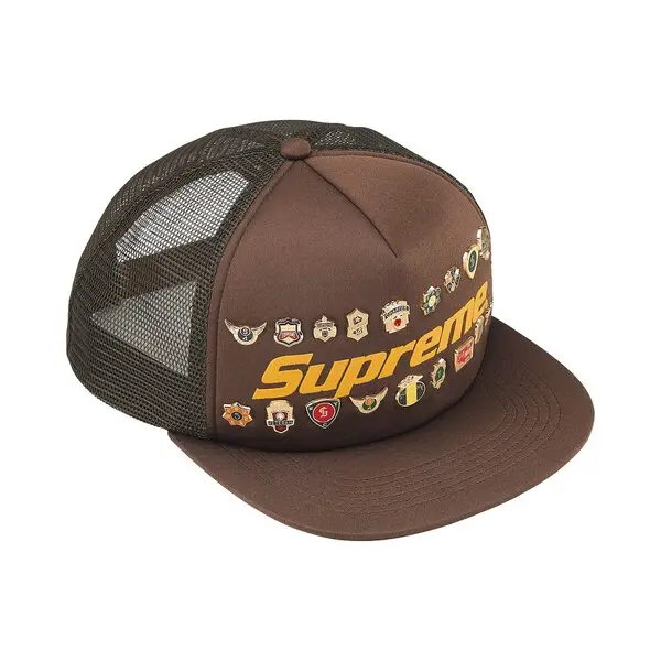 Supreme Pins Mesh Back 5-panel Cap - Brown