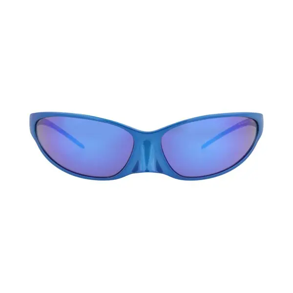 Balenciaga Shield-frame Aluminium Sunglasses - Blue
