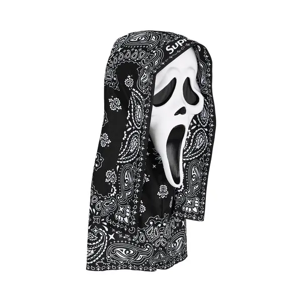 Supreme Ghostface Mask With Paisley Print - Black