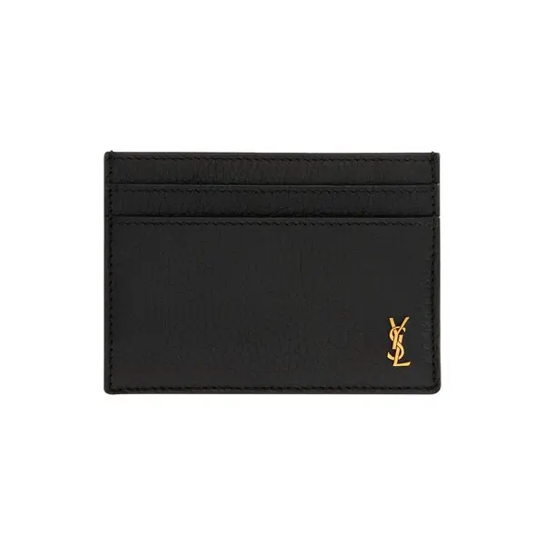 Saint Laurent Leather Cardholder 'nero - Black