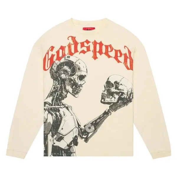 GODSPEED Mankind Vs Ai Long-sleeve T-shirt - Cream