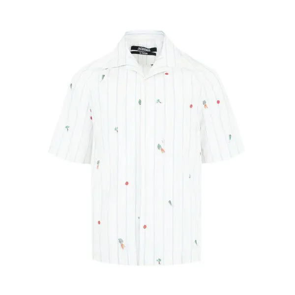Jacquemus La Chemise Romarin" Striped Embroidered Shirt