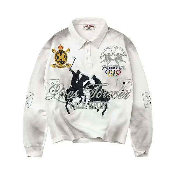 VALE FOREVER Presidente Rugby Shirt With Graphic Embellishments - White