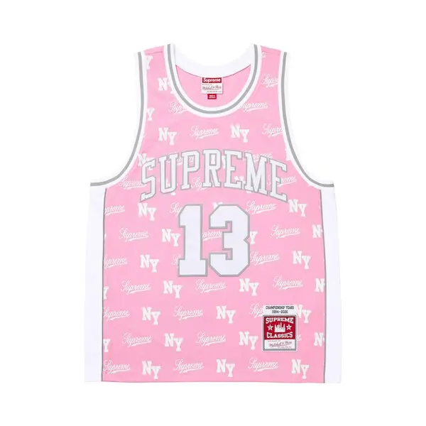 Supreme X Mitchell & Ness Monogram Jersey - Pink