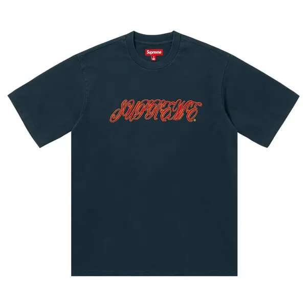 Supreme Raised Script Short-sleeve Top - Blue