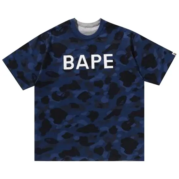 A BATHING APE Color Camo Reversible Tee - Blue