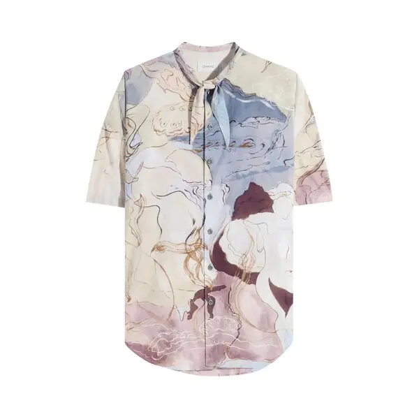 LEMAIRE Short-sleeve Foulard Shirt With Printed Design