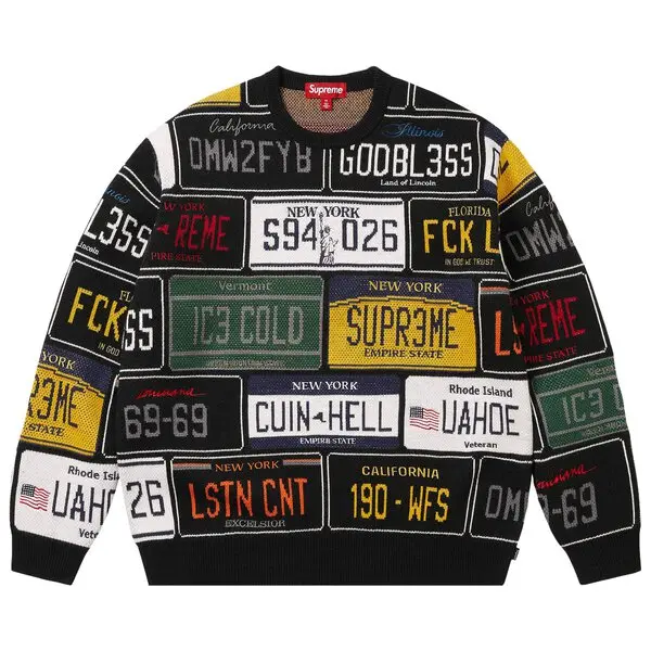 Supreme License Plate Knit Sweater