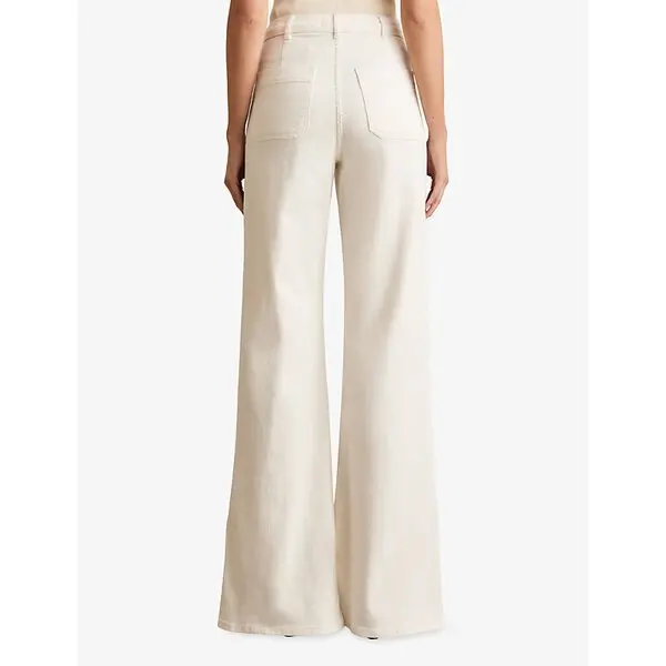 REISS Sakura Flared Patch-pocket Stretch-denim Jeans