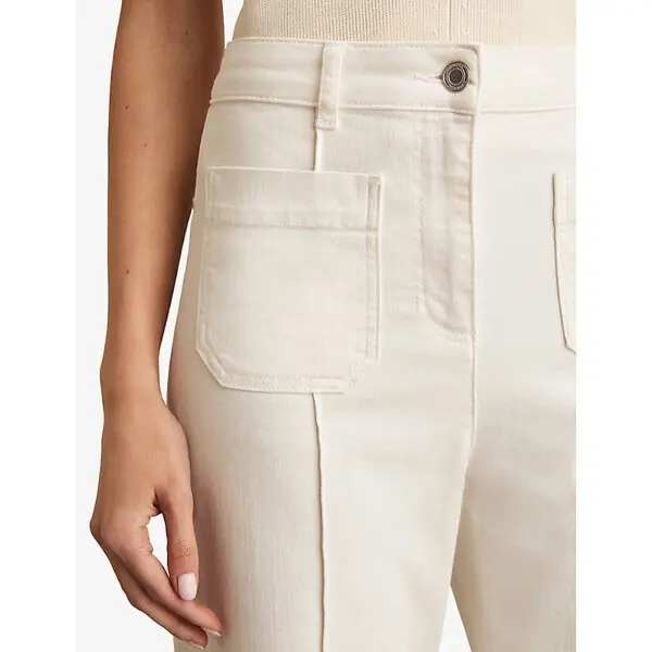 REISS Sakura Flared Patch-pocket Stretch-denim Jeans