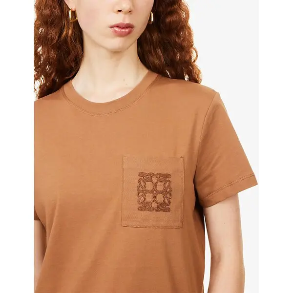 EMELLO Short Sleeve Cotton T-shirt With Embroidered Pocket