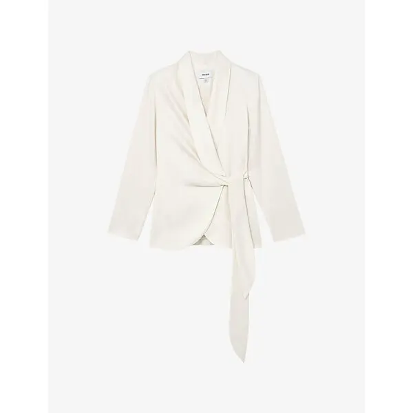 REISS Clover Tie-front Woven Jacket