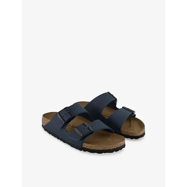 BIRKENSTOCK Arizona Double-strap Leather Sandals - Navy