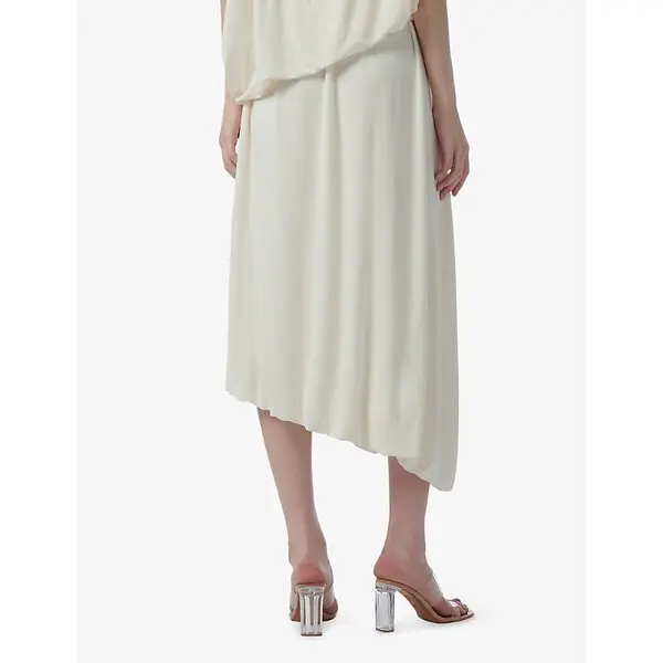LEEM Asymmetric Bubble Modal-jersey Midi Skirt