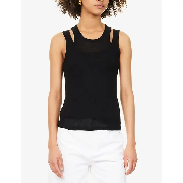 ME+EM Double Layer Slim-fit Knitted Vest Top