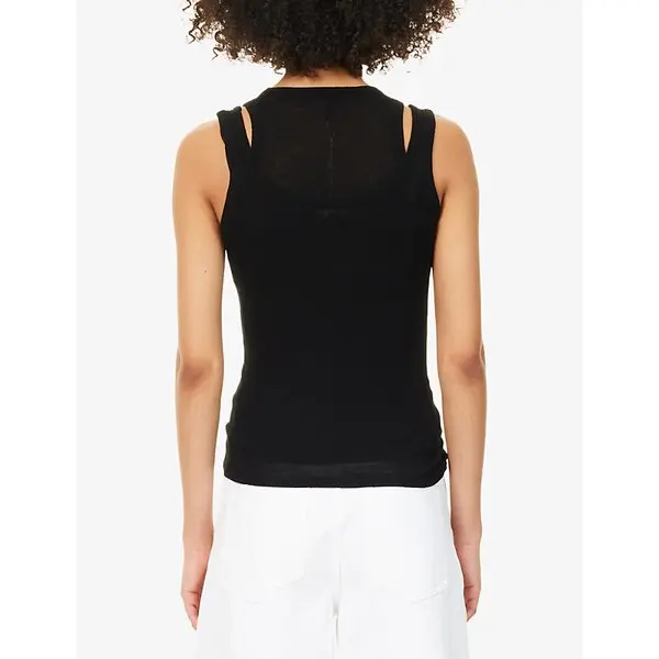 ME+EM Double Layer Slim-fit Knitted Vest Top