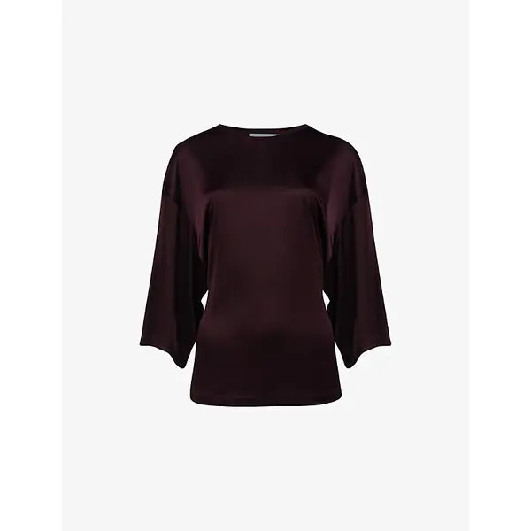 LEEM Satin Draped Cinch Top