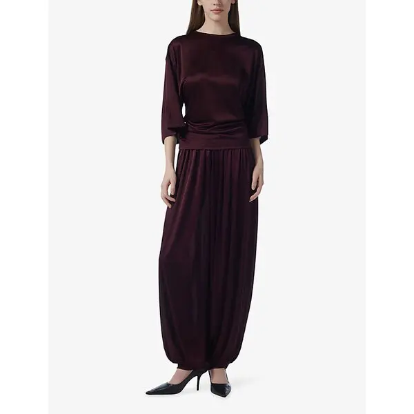 LEEM Satin Draped Cinch Top