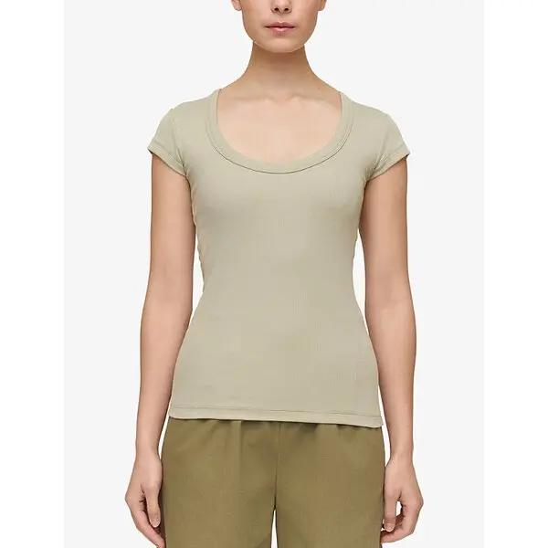 JOSEPH Ribbed Stretch-cotton Top