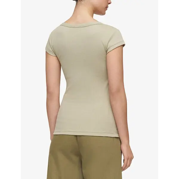 JOSEPH Ribbed Stretch-cotton Top