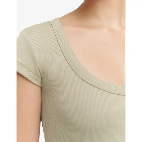 JOSEPH Ribbed Stretch-cotton Top